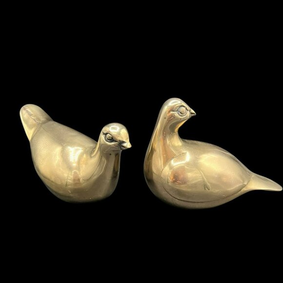 Korean Artisan | Accents | Pair Of Vintage Solid Brass Doves Very Heavy ...